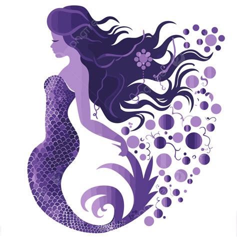 صورة ظلية حورية البحر الأرجواني حورية البحر ناقلات قصاصة فنية ناقلات