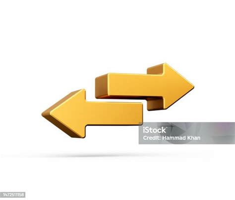 흰색으로 분리된 두 개의 금색 제곱 반대쪽 수평 화살표 교환 아이콘입니다 플립 플롭 3d 그림 금색에 대한 스톡 사진 및 기타 이미지 Istock