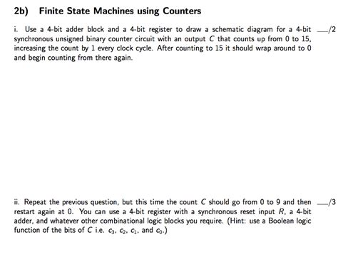 Solved 2b Finite State Machines Using Counters I Use A
