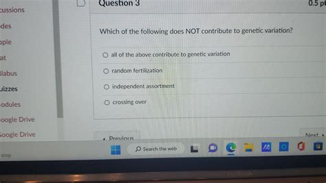 Solved Which Of The Following Does Not Contribute To Genetic