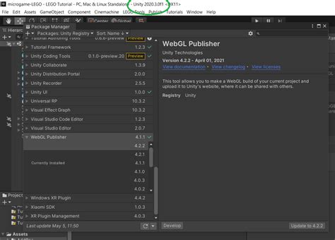 WebGL Publisher Not Listed In Unity Registry Of Package Manger In Unity Stack Overflow