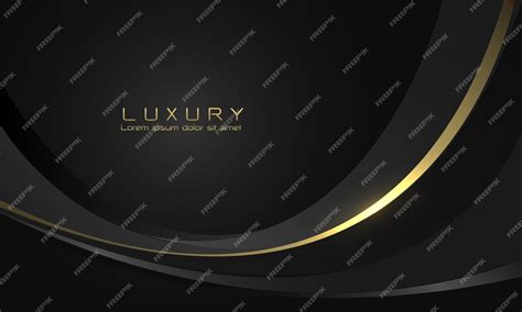 Premium Vector Abstract Black Curve Gold Line Ribbon Luxury Design