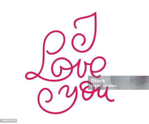 사랑 해요 Monoline 서 예 발렌타인 서 반짝이 카드 손으로 그린 디자인 요소입니다 현대 브러시 글자를 손으로 그리기에 대한 스톡 벡터 아트 및 기타 이미지 Istock