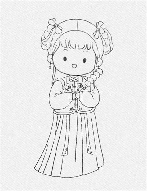 拿糖葫芦小女孩简笔画可爱（高清12张）简笔画图片大全