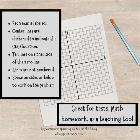 Graph Paper X And Y Axis Graph Paper Math Homework Math Graph Etsy