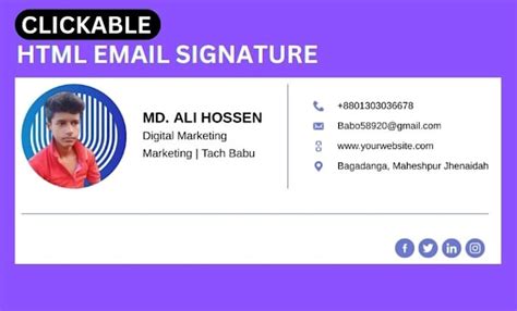 Create Html Email Signatures Or Clickable Email Signature By Babobd285