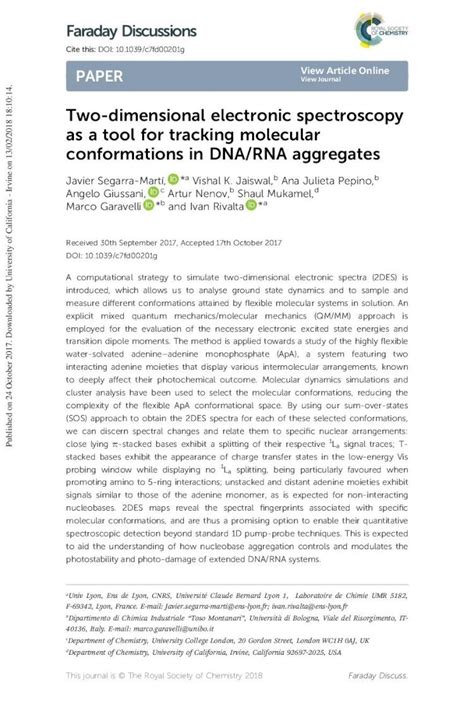 Pdf Two Dimensional Electronic Spectroscopy As A Tool For Two