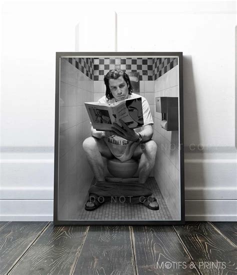 Pulp Fiction Print Toilet Scene John Travolta In Pulp Fiction 1994 Wall Art Black And White