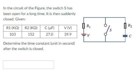 Solved In The Circuit Of The Figure The Switch S Has Been Chegg