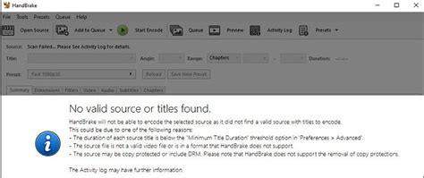 Fix Handbrake No Valid Source Found Error 8 Ways