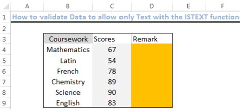 Excel Formula Data Validation Allow Text Only