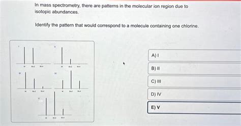 Solved In Mass Spectrometry There Are Patterns In The