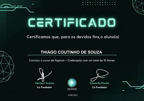 Automação De Testes Mobile Com Codeceptjs E Appium Concluído Com Sucesso Excelente Curso