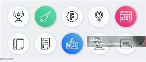 라인 식별 배지 학교 시간표 파일 문서 테이블 램프 알 수 없는 검색 오답이 있는 시험지 칠판 및 클립보드 체크리스트 아이콘을