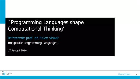 Programming Languages Shape Computational Thinking Ppt