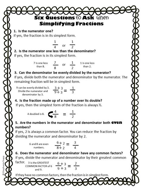 Simplifying Fractions Worksheet And Template Simplifying Fractions