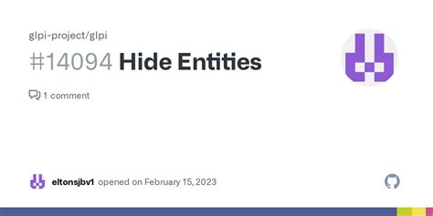 Hide Entities · Issue 14094 · Glpi Projectglpi · Github