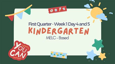 kindergarten week 1 day 4 and 5 activity quarter 1 youtube