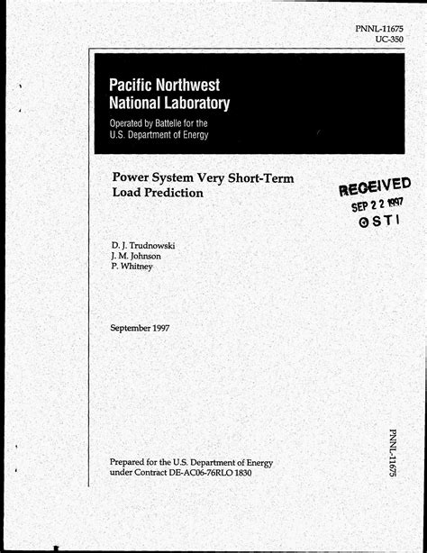 Power System Very Short Term Load Prediction Unt Digital Library