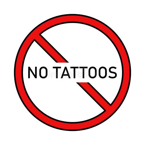 No Tattoos Vector Icon Sign Prohibiting Tattoos Vector Prohibition