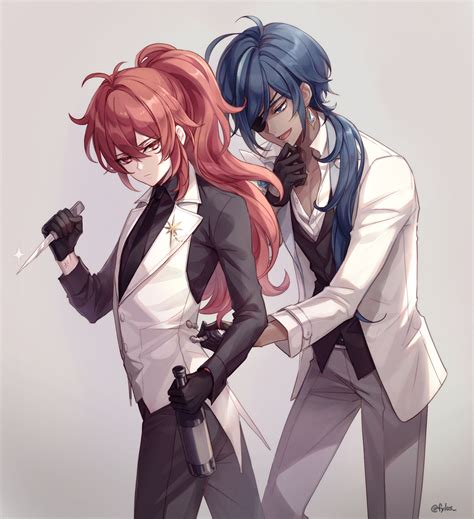 Diluc And Kaeya Genshin Impact Drawn By Fylus Danbooru