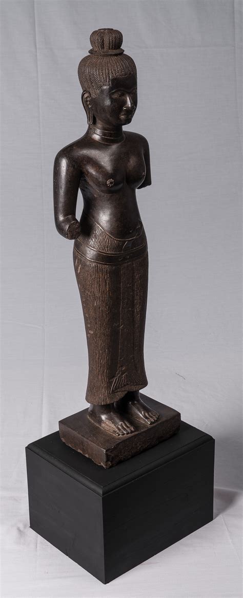 Lakshmi Statue Antique Baphuon Style Stone Lakshmi Devi Consort Of