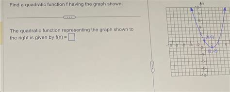 solved find a quadratic function f ﻿having the graph