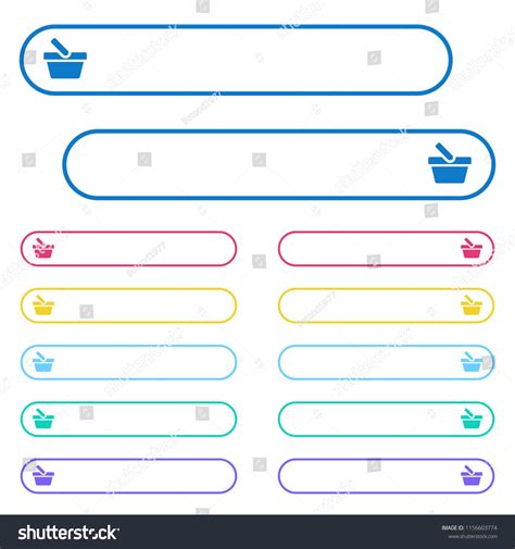 shopping basket icons rounded color menu เวกเตอร์สต็อก ปลอดค่า
