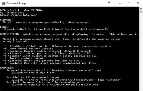 Github Landenlabsllwatch Windows Watch Commands Execute Similar To Unixlinux Watch