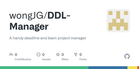 Github Wongjgddl Manager A Handy Deadline And Team Project Manager