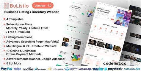 bulistio v1 1 business listing directory website subscription based nulled premium