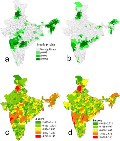 Spatial Variation Of Auslin Morans I Local Statistics Outcome A Download Scientific Diagram