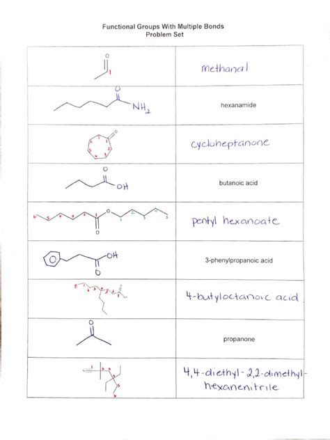 Functional Groups With Multiple Bonds Problem Set Answers Pdf