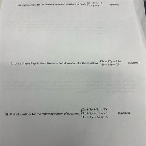 Solved 1 Find All Solutions For The Following System Of