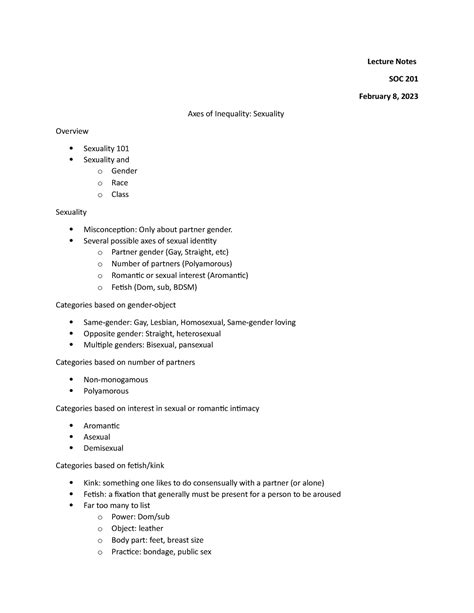 Axes Of Inequality Sexuality Lecture Notes SOC February Axes Of Inequality