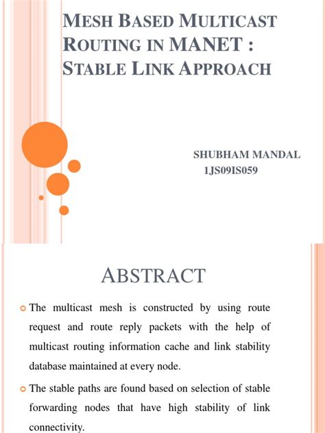 Mesh Based Multicast Routing In Manet Pdf Wireless Ad Hoc Network