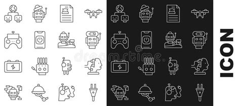 set line electric plug robot for maintenance low battery charge