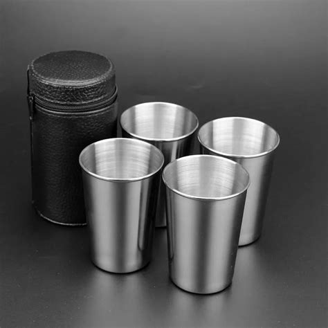 Buy 4 Pc 180ml Stainless Steel Camping Cup Mug Outdoor