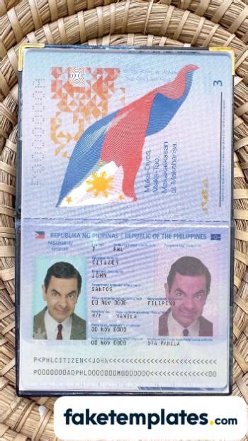 Fake Philippines Passport Download Photolook And Scan Look Psd