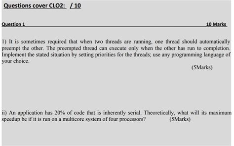 Solved Questions Cover Clo2 10 Question 1 10 Marks 1 It
