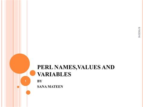 unit 1 perl names values and variables ppt
