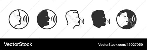 Voice Command Icon Speech Recognition Royalty Free Vector