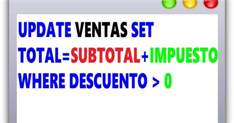 Sql La Sentencia Update Codigo Sql