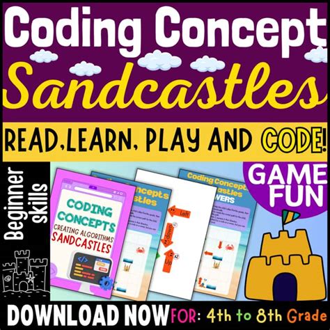 Scratch Coding Sandcastle Theme Create Basic Algorithm Computer Coding Worksheet