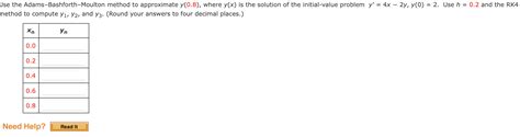 Solved Use The Adams Bashforth Moulton Method To