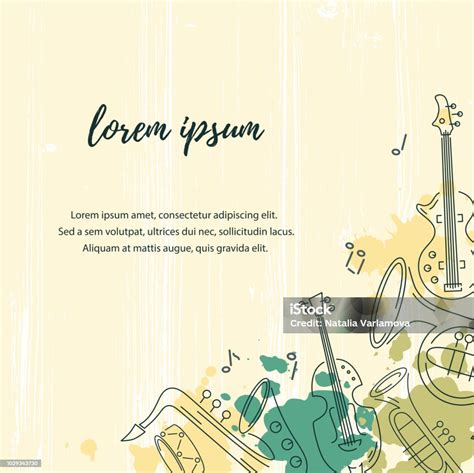 벡터 일러스트 레이 션 색소폰 기타 바이올린 프렌치 호른 드럼 클래식 음악에 대한 스톡 벡터 아트 및 기타 이미지 클래식 음악 Classical Concert 검은색