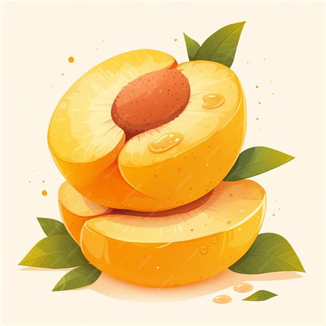 Premium Vector Stack Of Halved Peaches Showing Juicy Interior