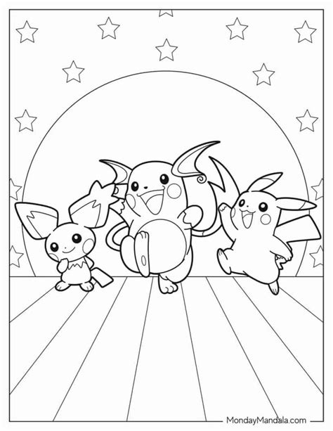 Pikachu Evolution Coloring Page Printable 2025