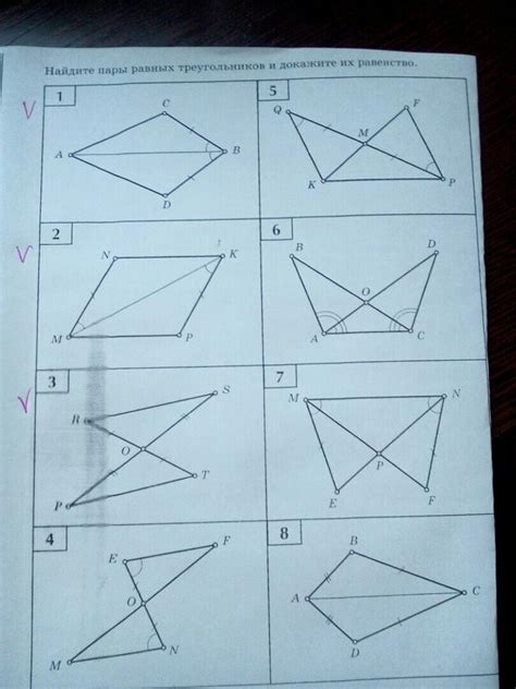 Найдите пары равных треугольников и докажите равенство Школьные Знания Com