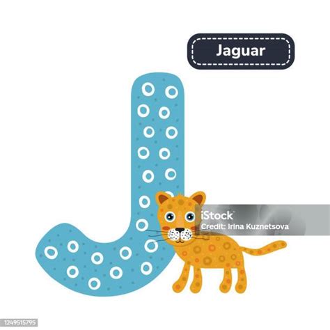아이 알파벳 편지 J 귀여운 만화 재규어 교육에 대한 스톡 벡터 아트 및 기타 이미지 교육 귀여운 그리기 Istock
